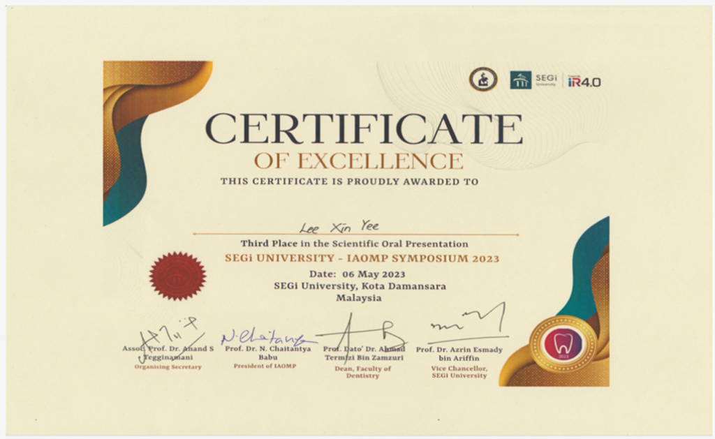 Lee Xin Yee’s Ground breaking Study at the 2023 SEGI-IAOMP Symposium ...