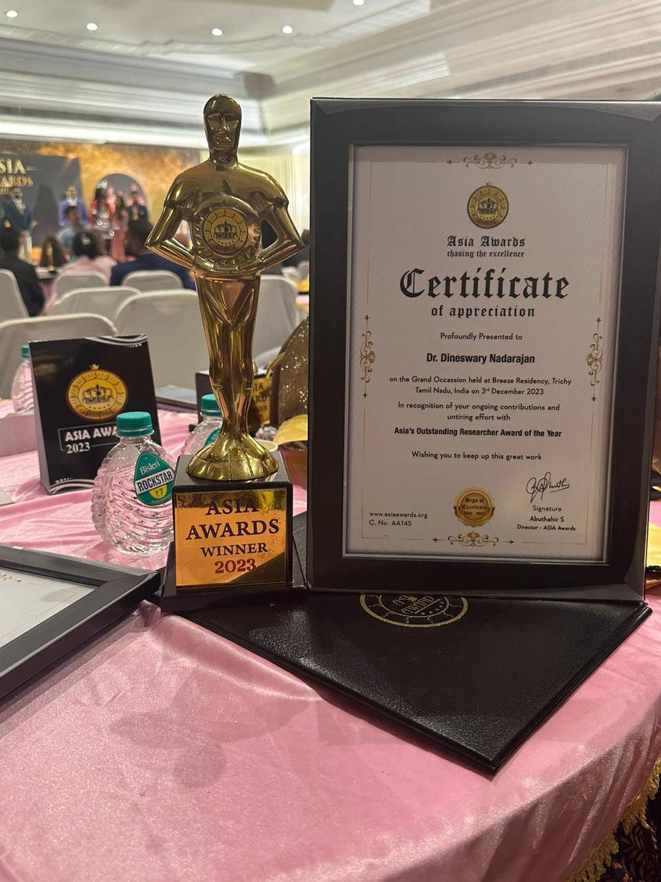 SEGi shines: Dr. Dineswary Nadarajan bags Asia’s Top Researcher Award – SEGi University